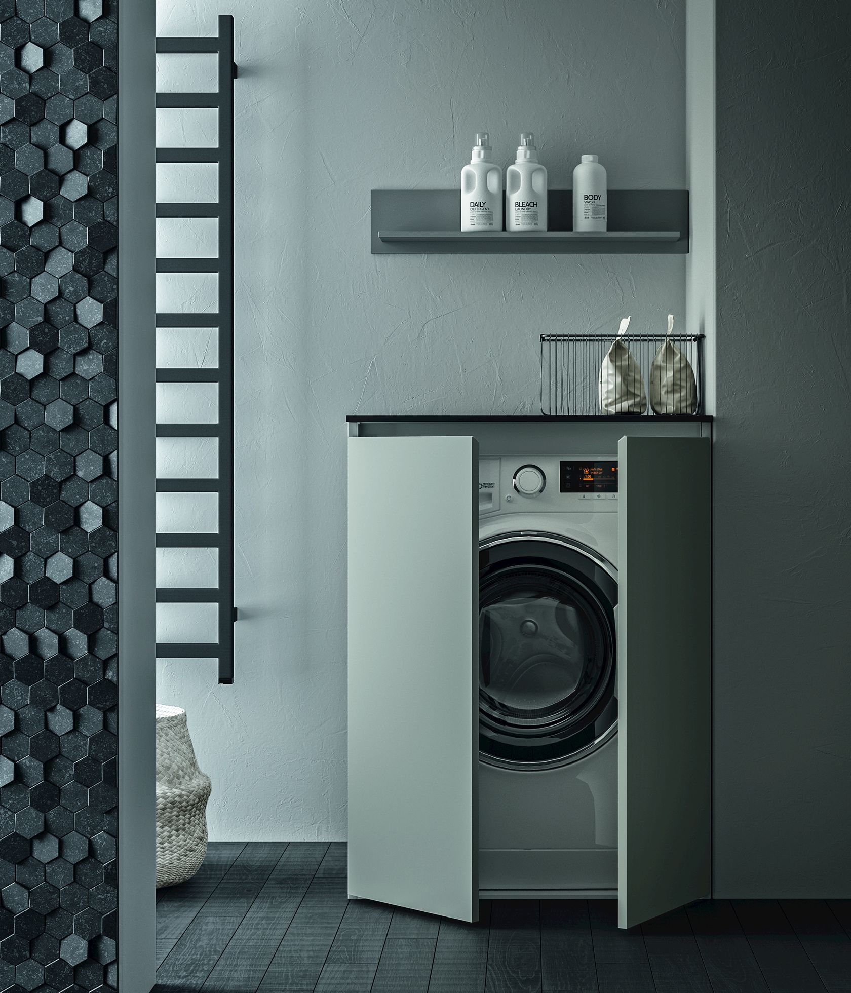 SEGNO Mobile bagno con base portalavatrice By Cerasa