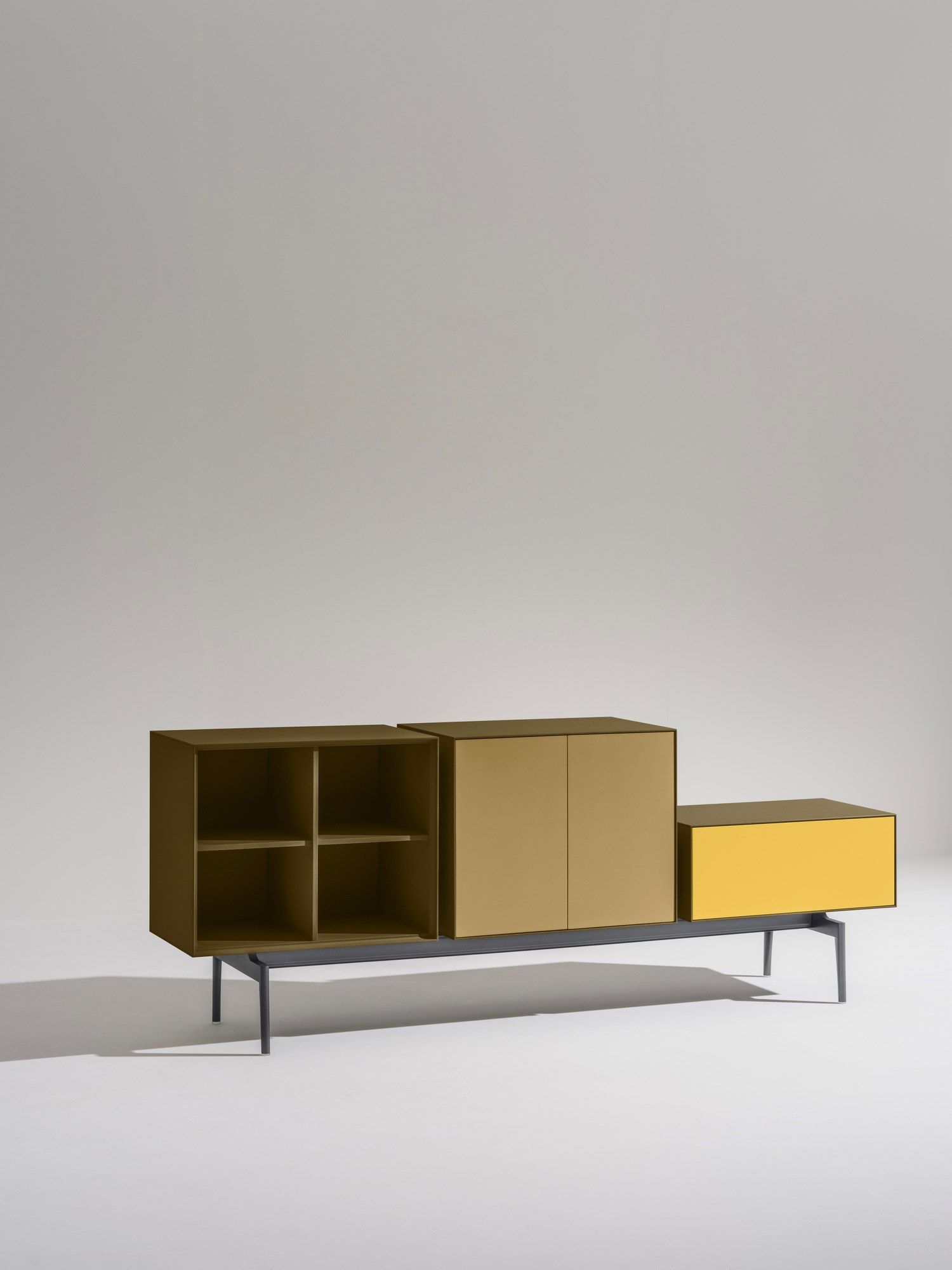 SEMITON 3 UNITS Modular MDF sideboard By Arper | design Garcia Cumini