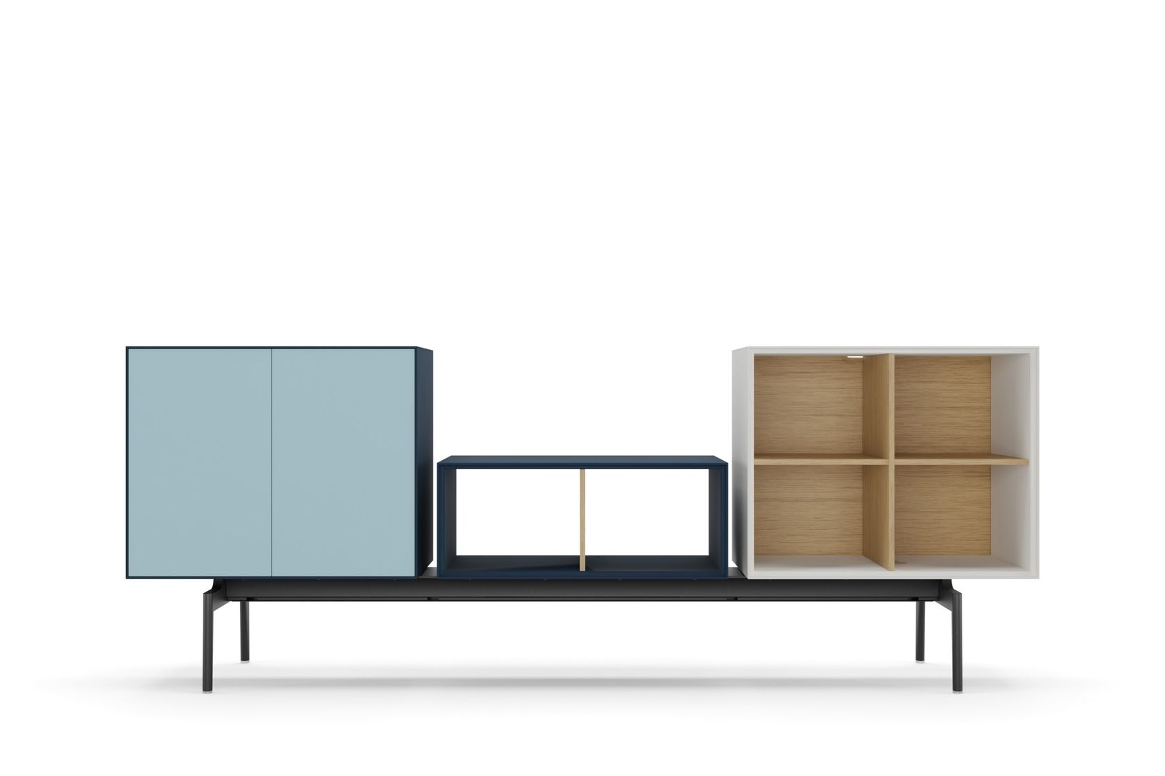 SEMITON 3 UNITS Modular MDF sideboard By Arper | design Garcia Cumini