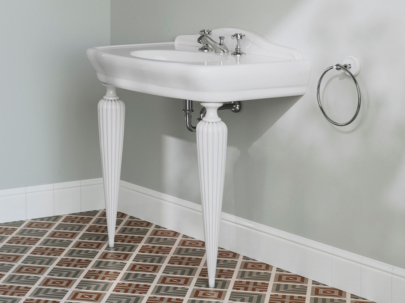 SERENADE Console ceramic washbasin By Devon&Devon
