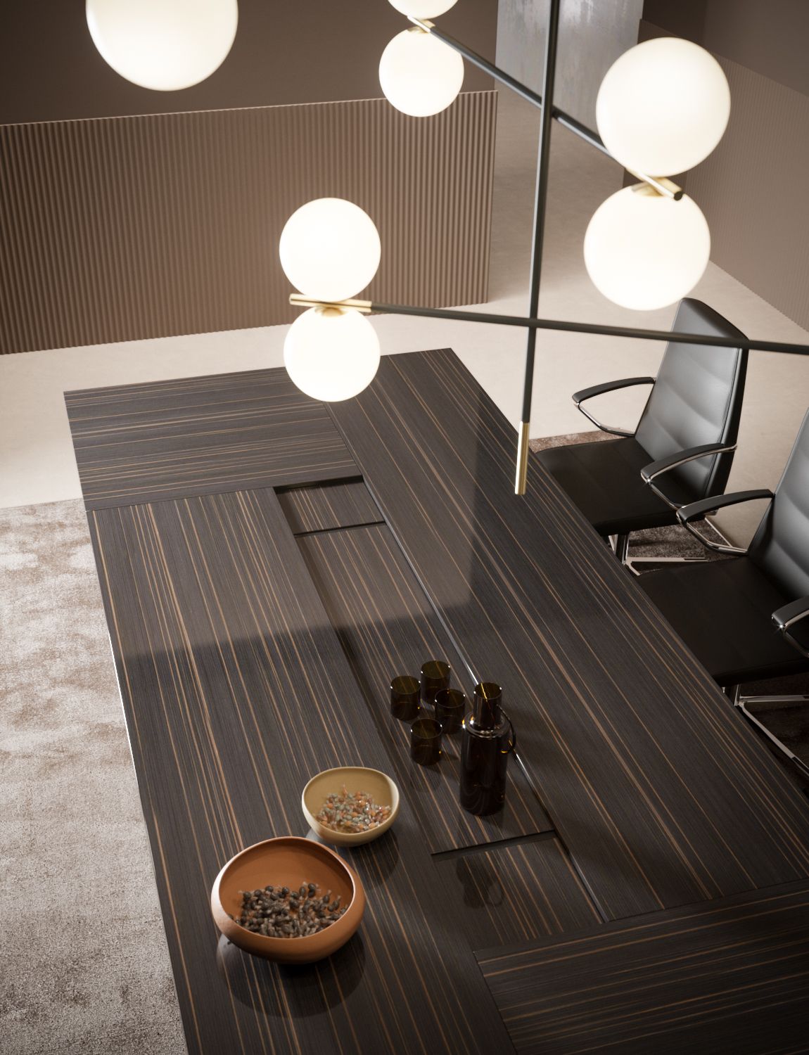 SESSANTA Rectangular wooden meeting table By PROF