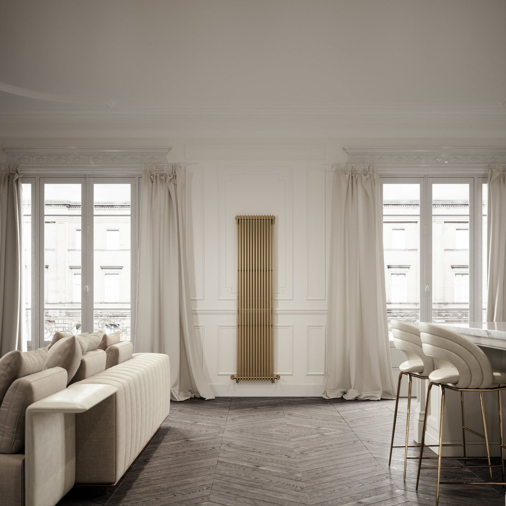 SHADOW Vertical wall-mounted decorative radiator By LUSSO