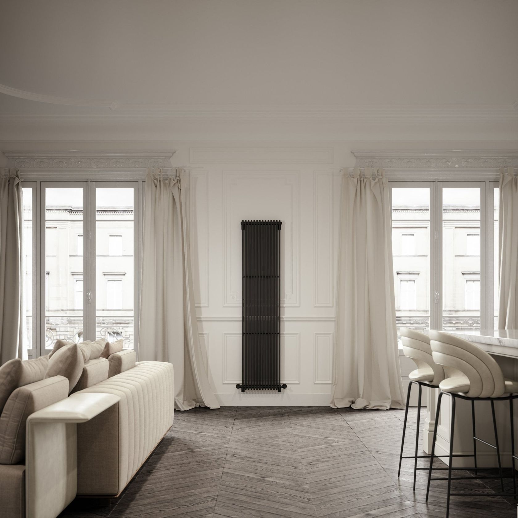 SHADOW Vertical wall-mounted decorative radiator By LUSSO