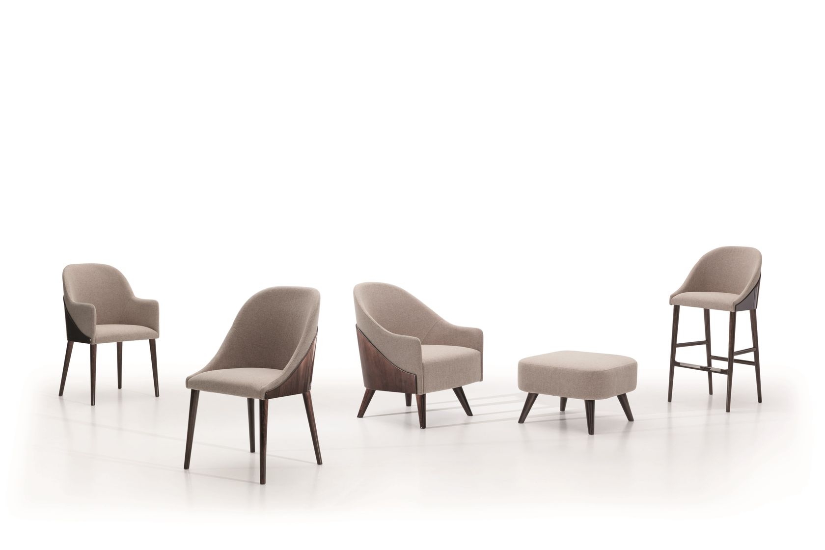 SHELL | High stool High fabric stool with back By Costantini Pietro ...