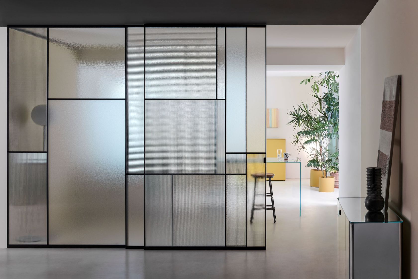 SHERAZADE SLIDE PATCHWORK Mampara divisoria de vidrio By Glas Italia