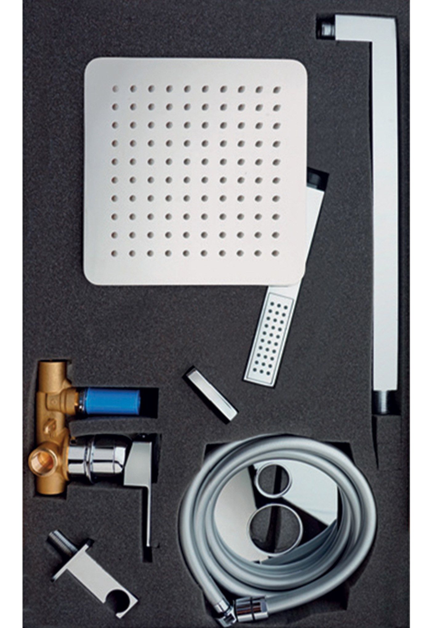 SHOWER 10256 Vertieft Dusche-Mischbatterie aus Messing mit Kopfbrause ...