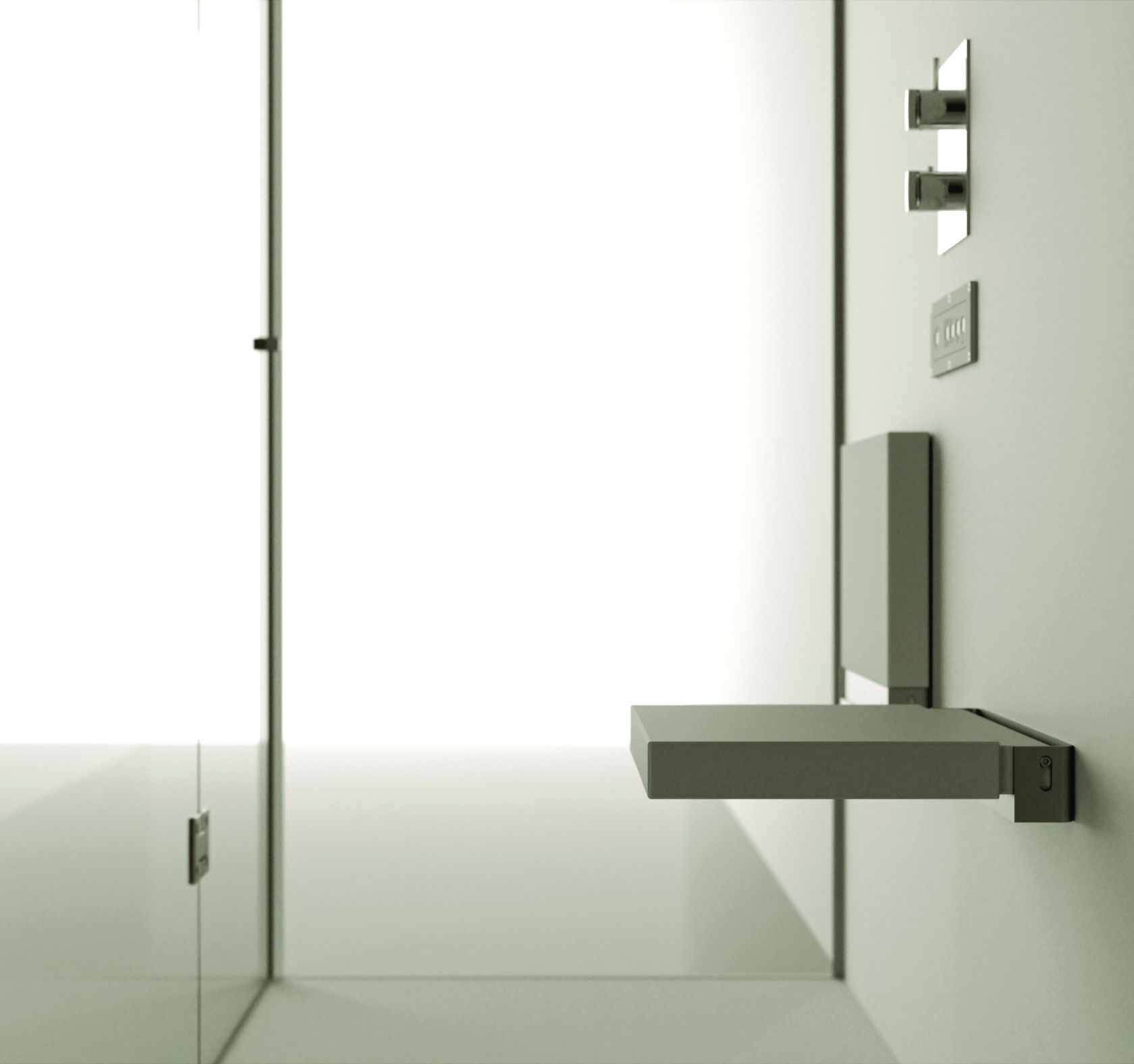 SHOWER SEAT Folding Solid Surface shower Seat By MOMA Design