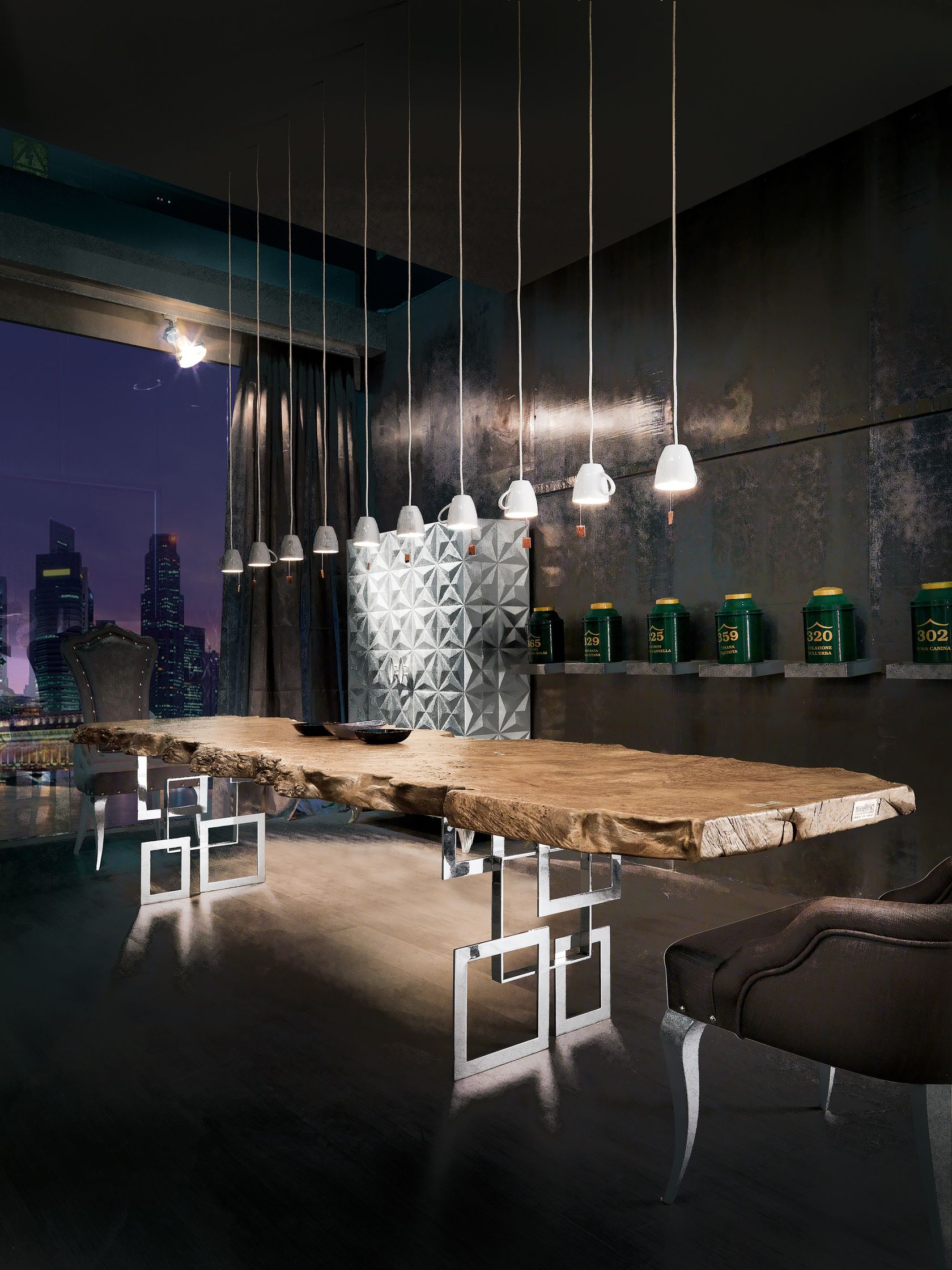 SIDNEY Rectangular steel and wood table By Bizzotto Italia | design ...