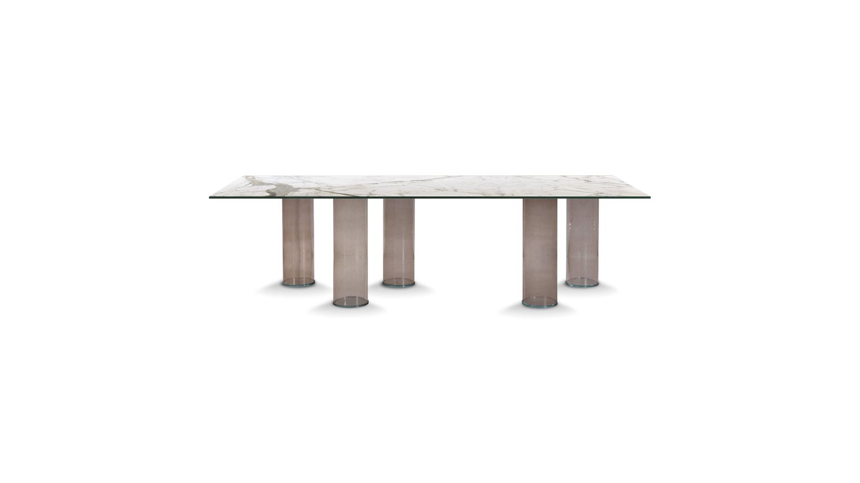 SIGNORE DEGLI ANELLI Rectangular glass dining table By Reflex