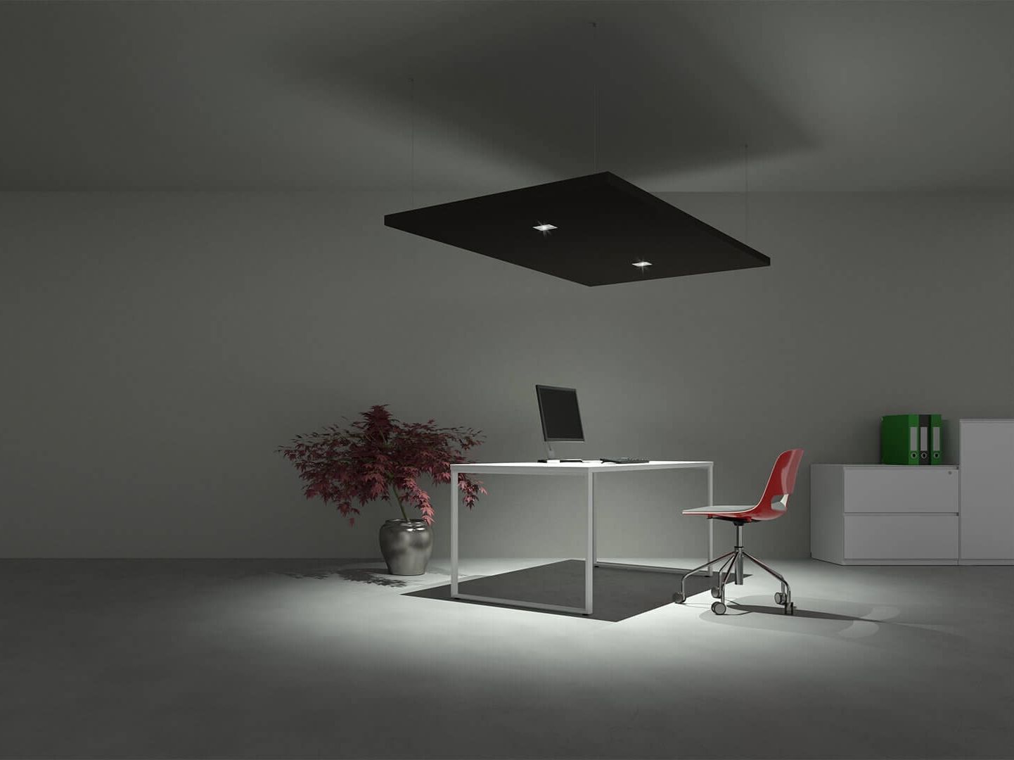 SILENTE | Hanging acoustic panel with Integrated Lighting By Caruso ...