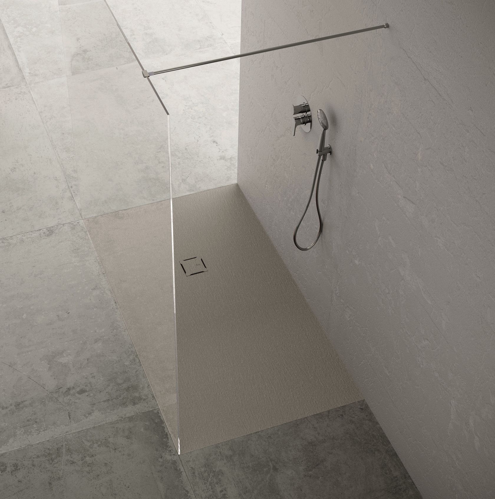 SILEX WORLD Receveur de douche anti-glisse en Silexpol® By Fiora