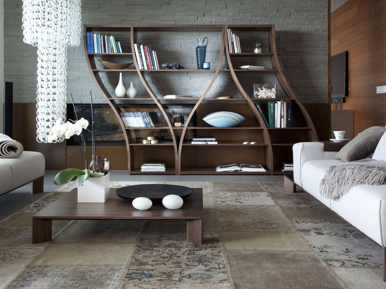 Open wooden shelving unit SILHOUETTE By Tonon design Stefan Heiliger