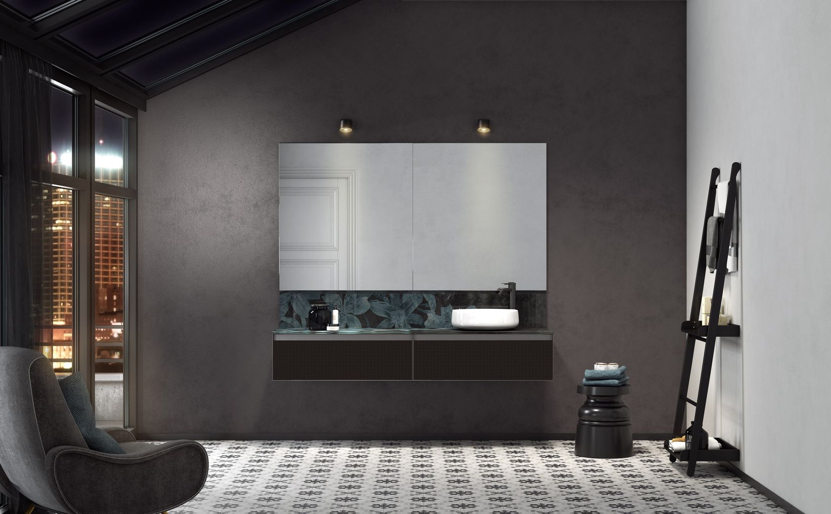 +SKIN | Laminam® vanity unit Sectional wall-mounted Laminam® vanity ...