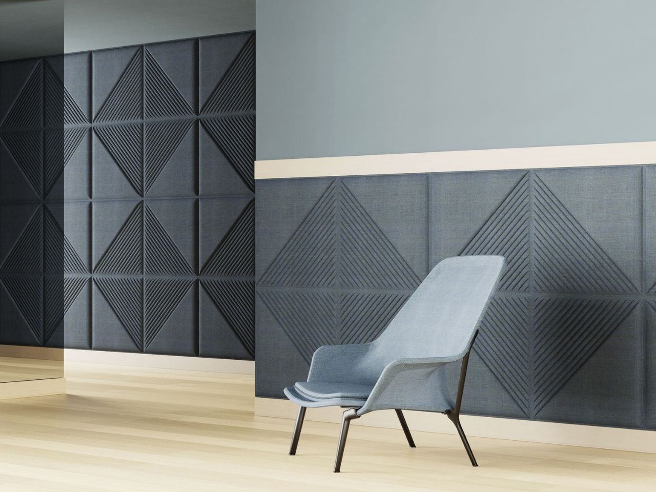 ISOLSPACE SKIN WALL Polyester fibre Acoustic wall panel By Isolmant