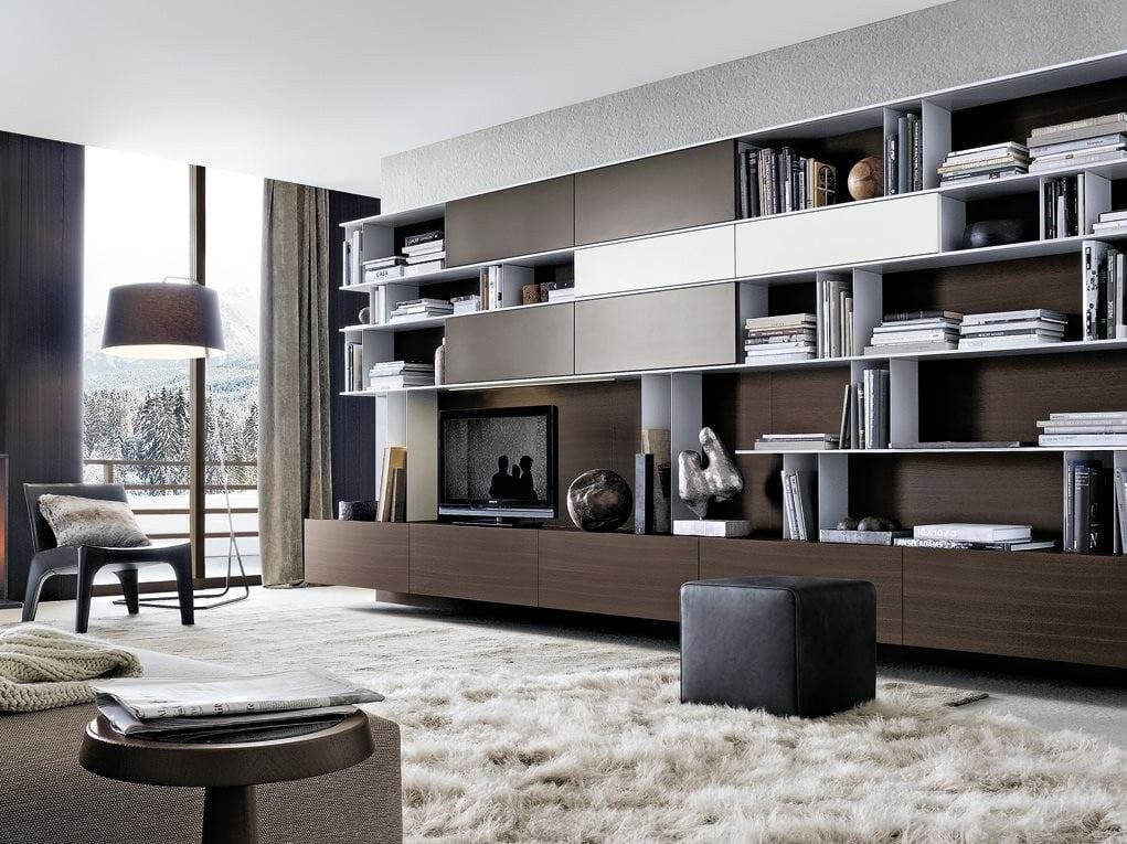 Mueble modular de pared modular de madera con soporte para tv SKIP By ...