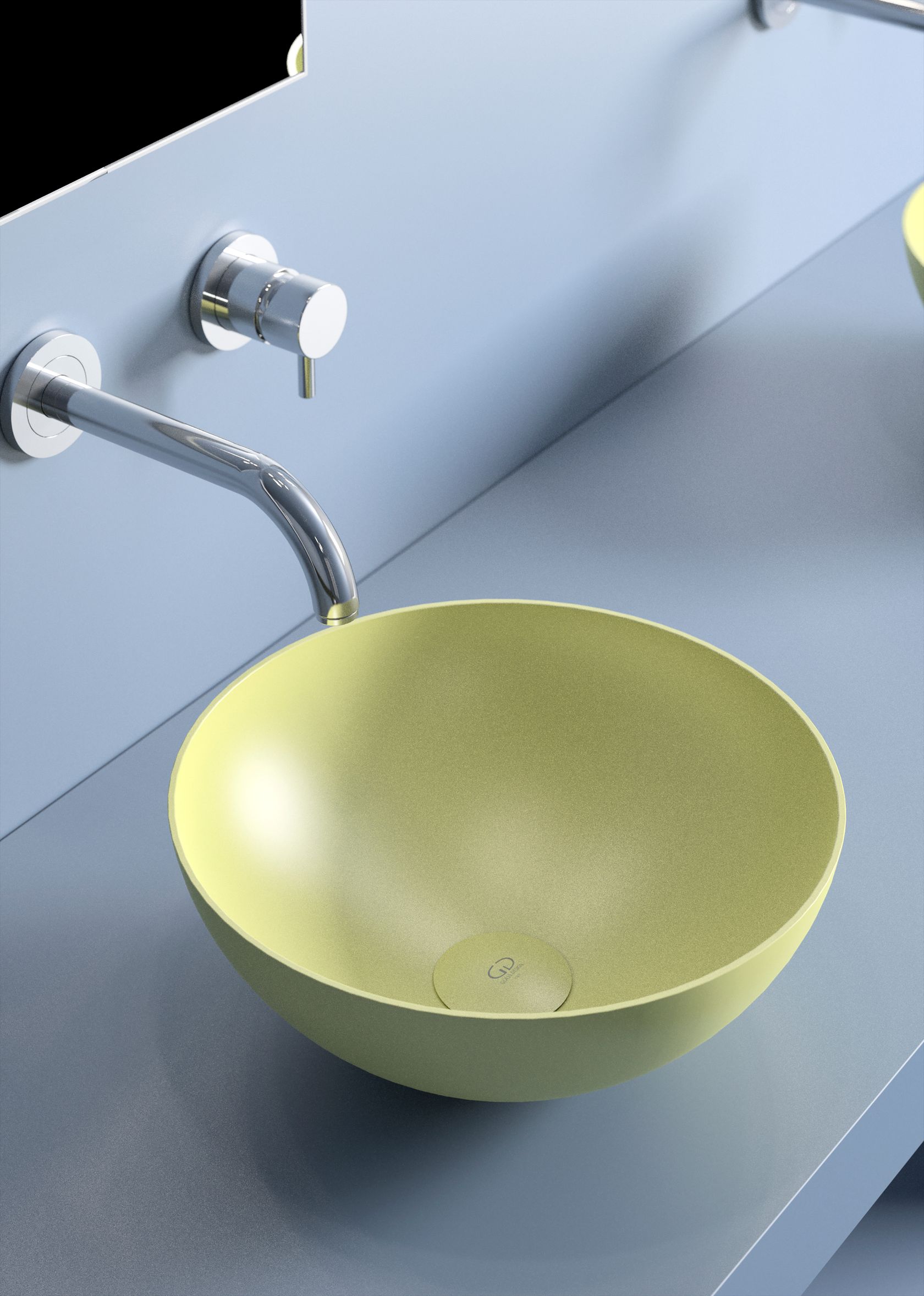 SLIDE | Round washbasin Countertop round Vetro Freddo® washbasin By ...