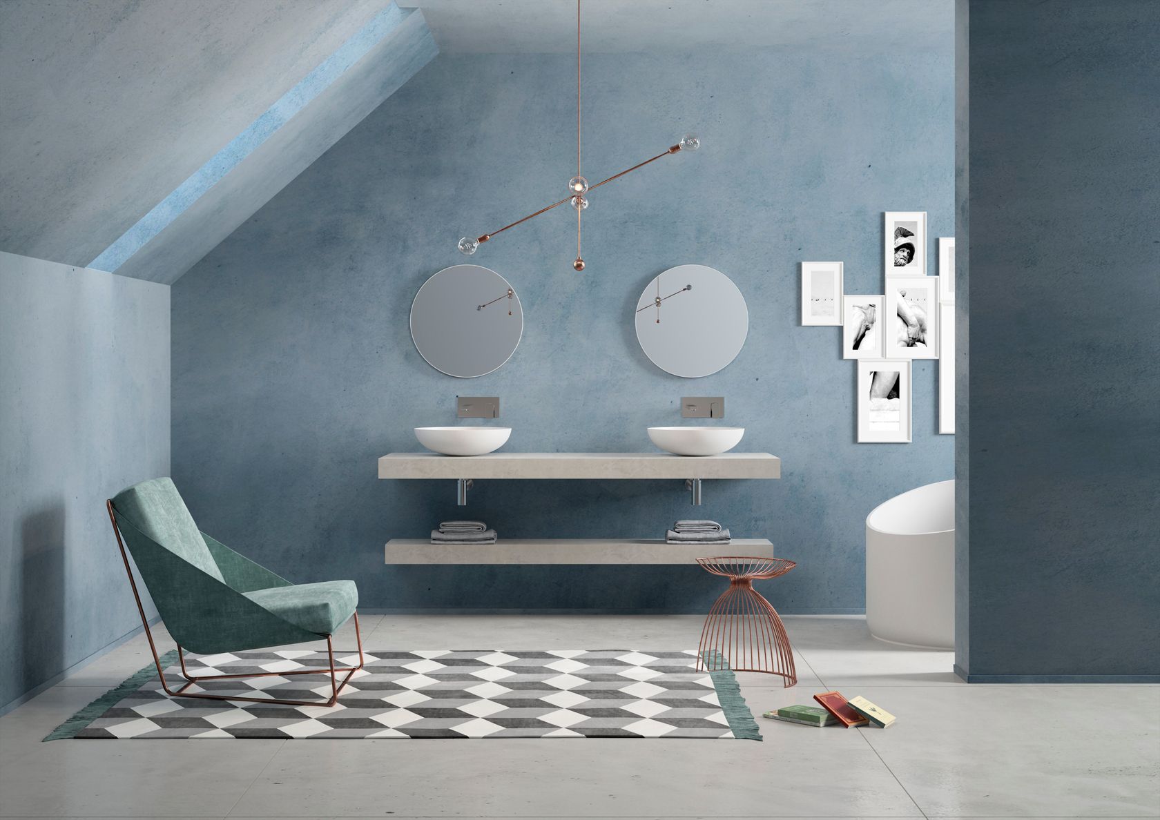 SLIDE | Round washbasin Countertop round Vetro Freddo® washbasin By ...