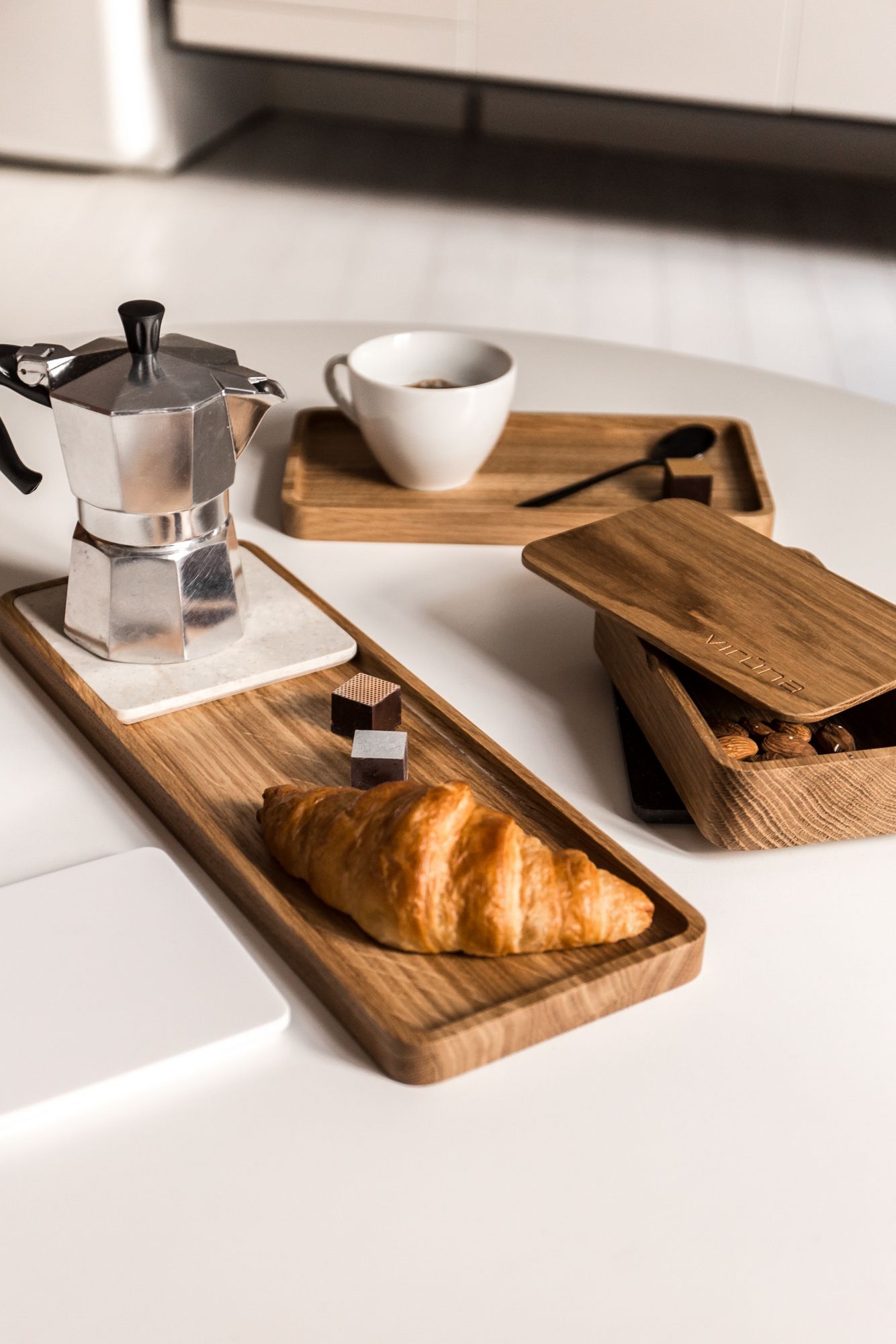 Rectangular wooden tray SLIDE By Viruna