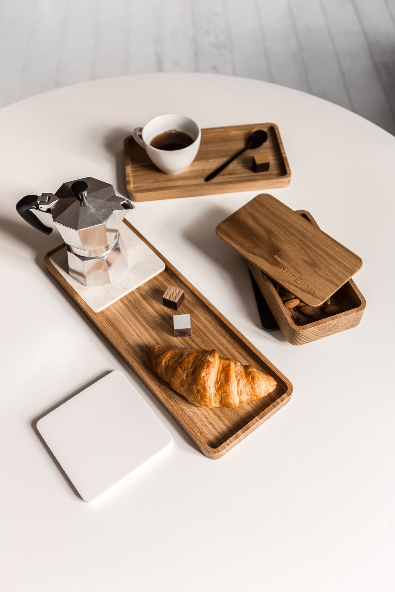 Rectangular wooden tray SLIDE By Viruna