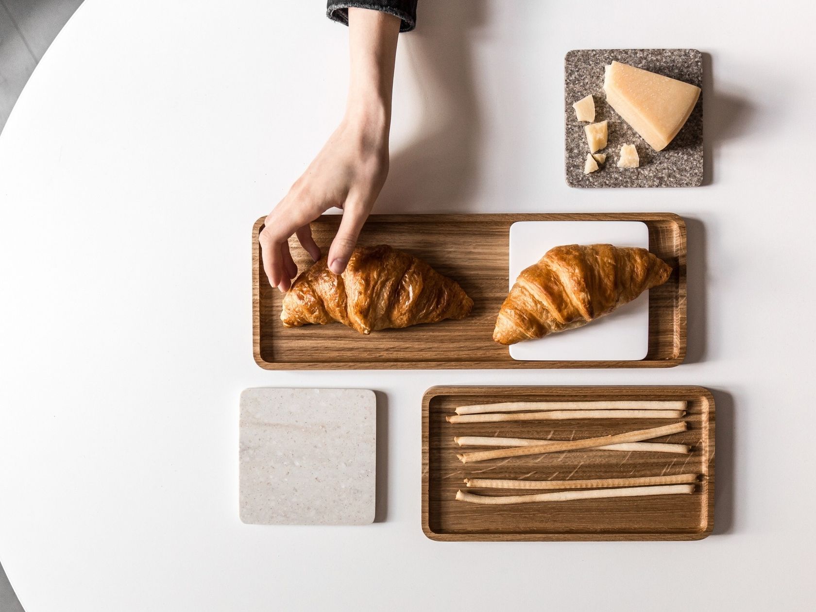 Rectangular wooden tray SLIDE By Viruna