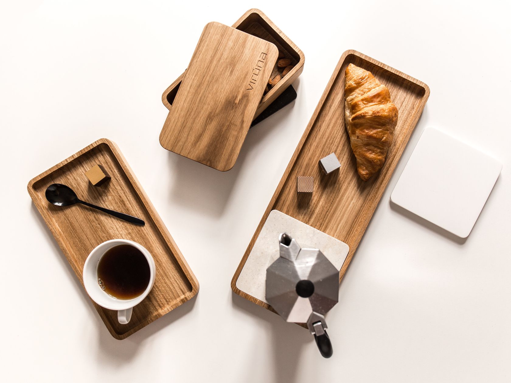 Rectangular wooden tray SLIDE By Viruna