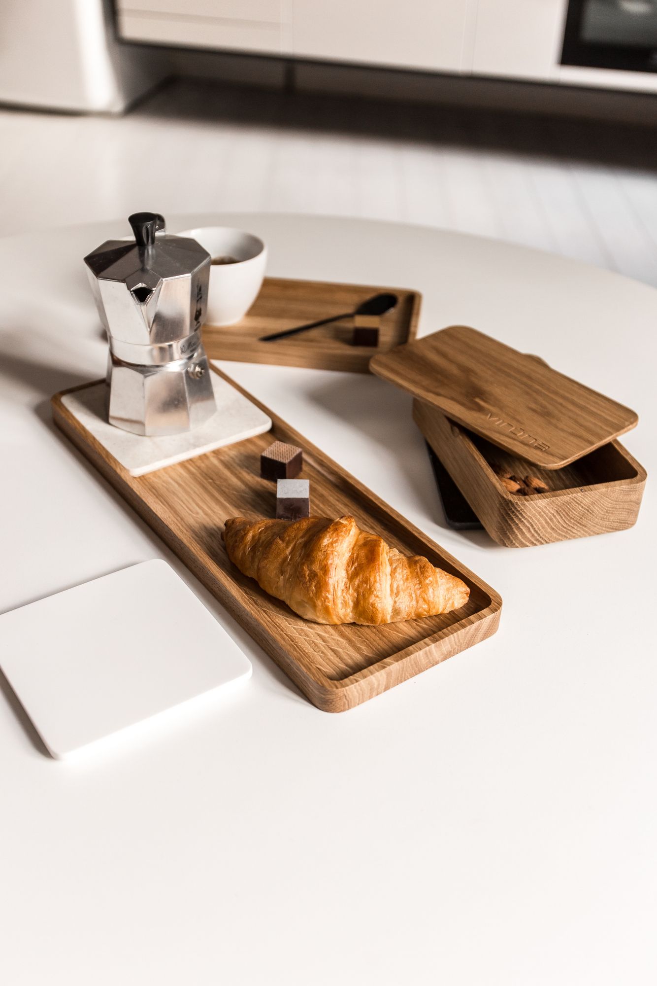 Rectangular wooden tray SLIDE By Viruna