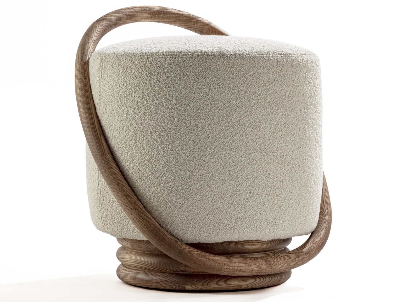 SMILE Upholstered round fabric pouf By Porada | design Marconato & Zappa