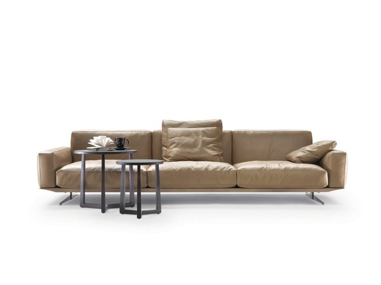 SOFT DREAM - SOFT DREAM LARGE 3 seater leather sofa with removable cover By Flexform | design ...