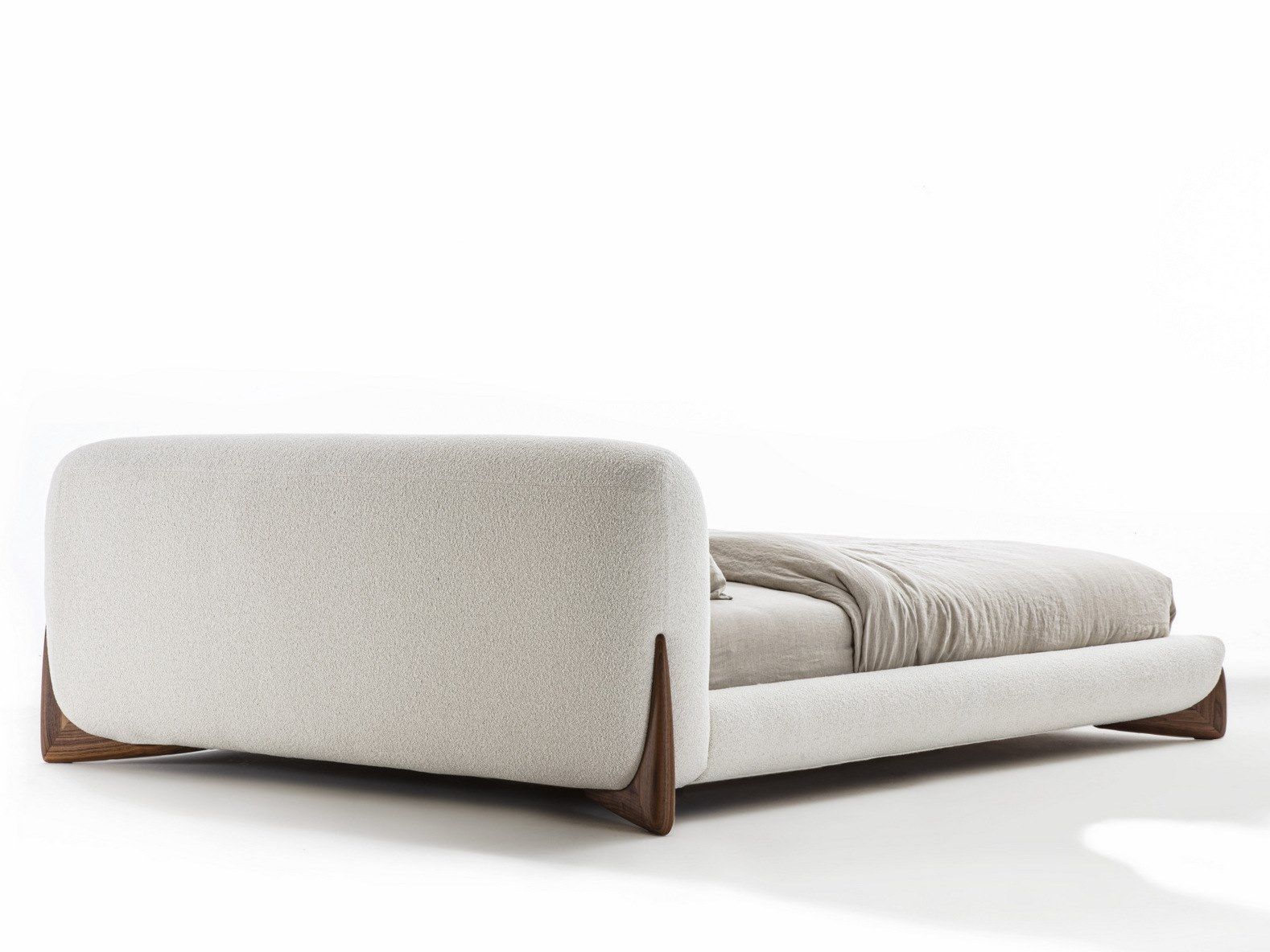 SOFTBAY | Double bed Wooden double bed with upholstered headboard By ...