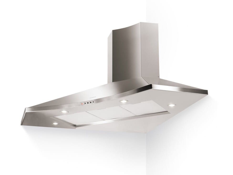 Corner stainless steel cooker hood SOLARIS By FABER