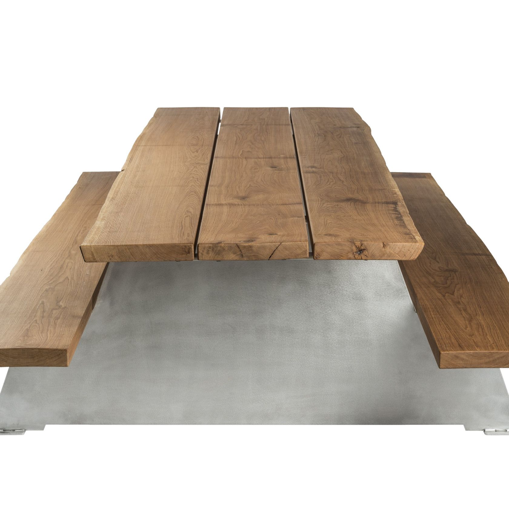 Oak picnic table with integrated benches SOLID By CASSECROUTE