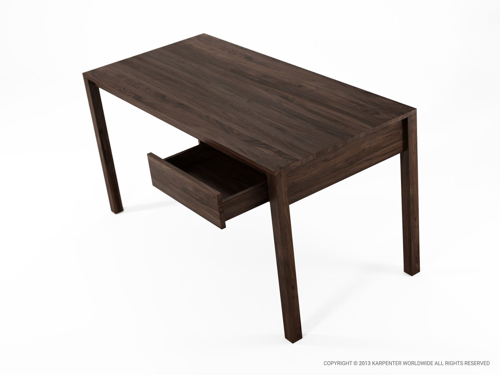 SOLID Rectangular wooden writing desk with drawers By KARPENTER ...