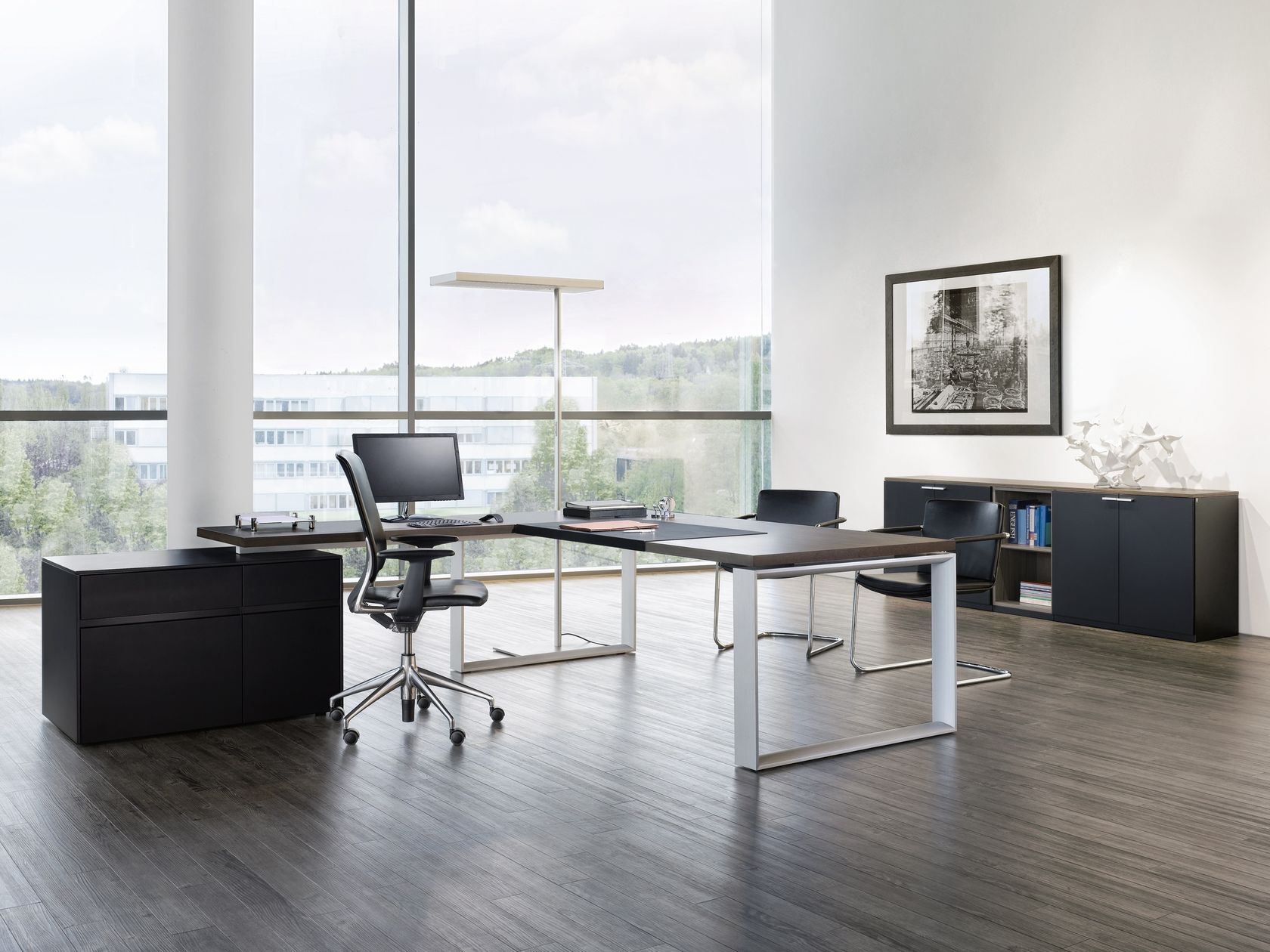 SONO Rectangular wooden executive desk By RENZ | design Justus Kolberg
