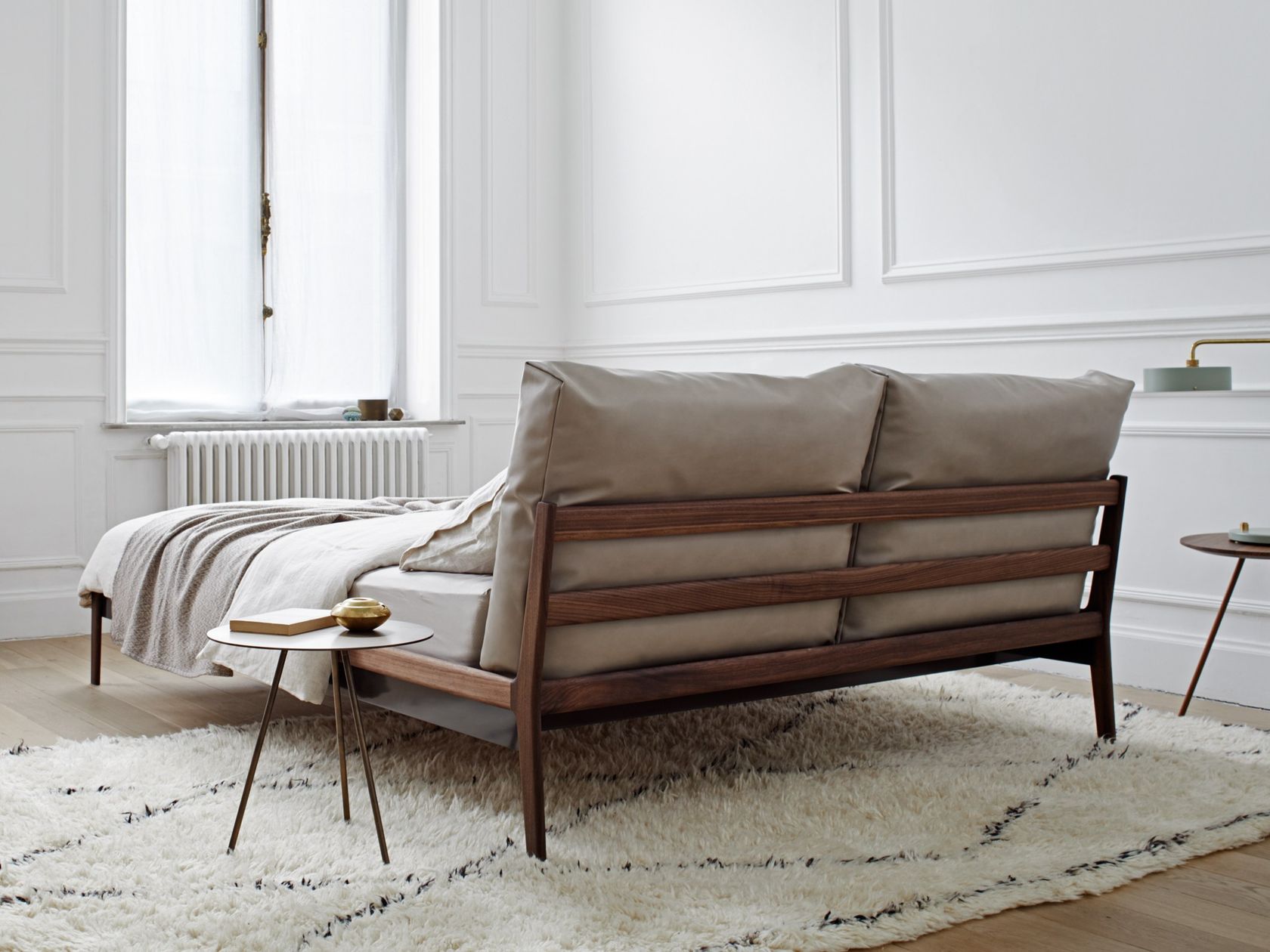 SOVA Solid wood double bed with upholstered headboard By MORE | design ...