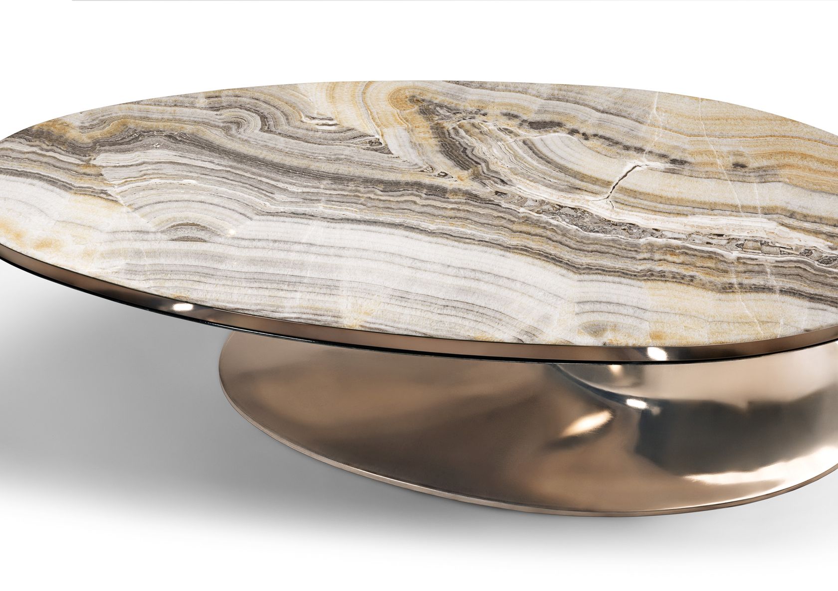 SOWILO Oval marble coffee table By Visionnaire | design Steve Leung