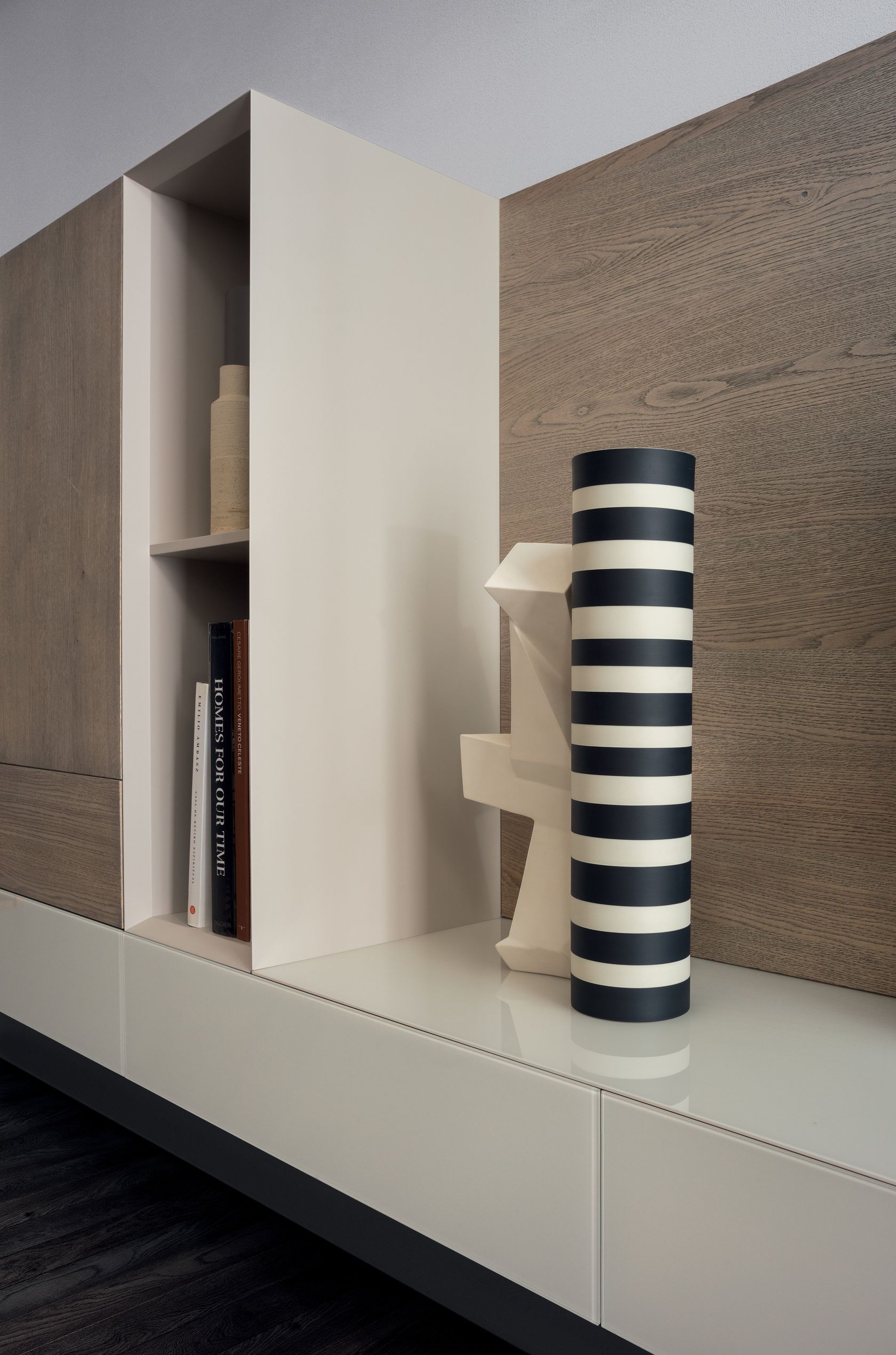 Sectional wooden storage wall SPAZIO 06 Spazio Collection By PIANCA