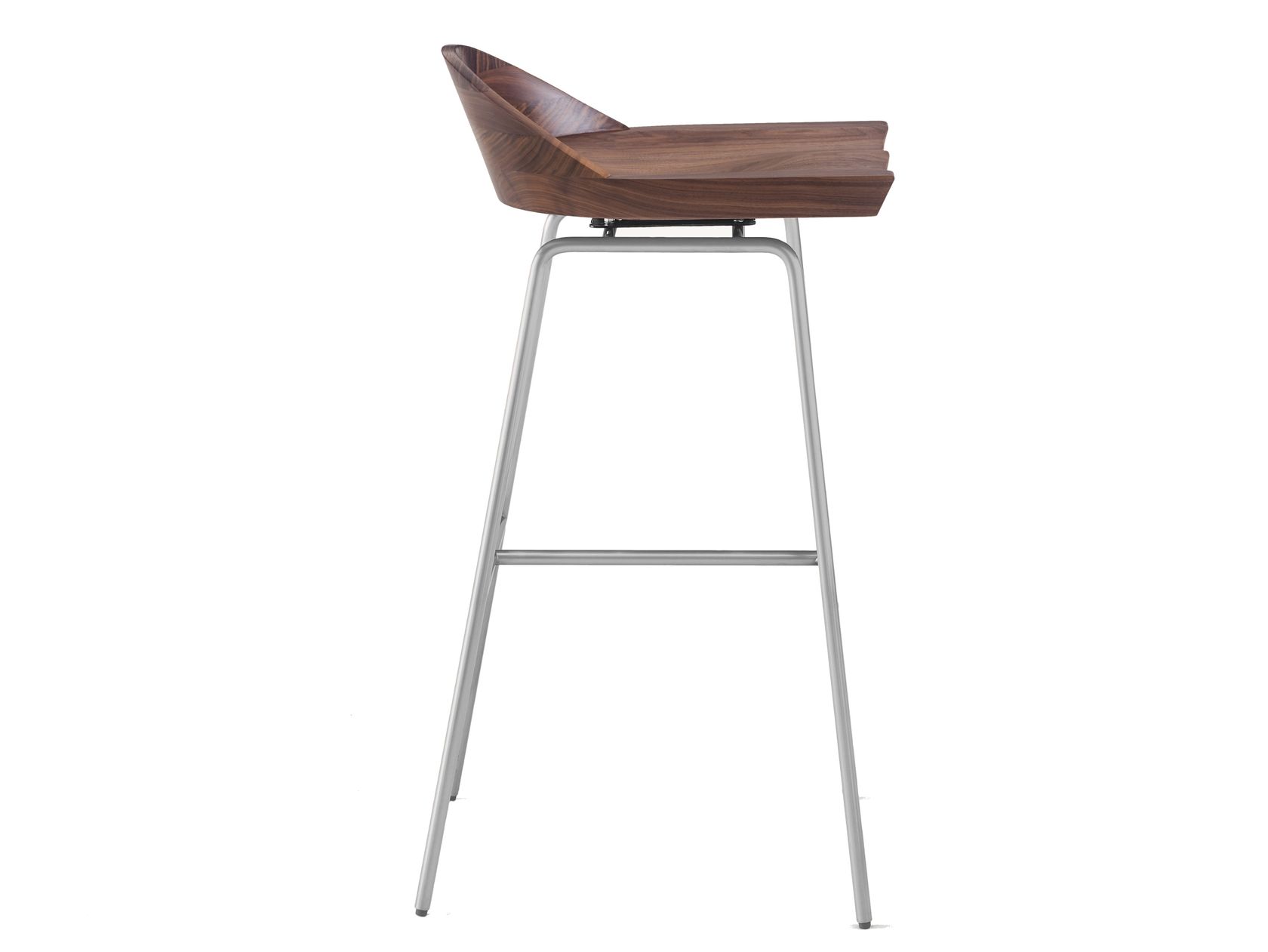 SPINDLE Steel and wood bar stool with back By BassamFellows | design ...