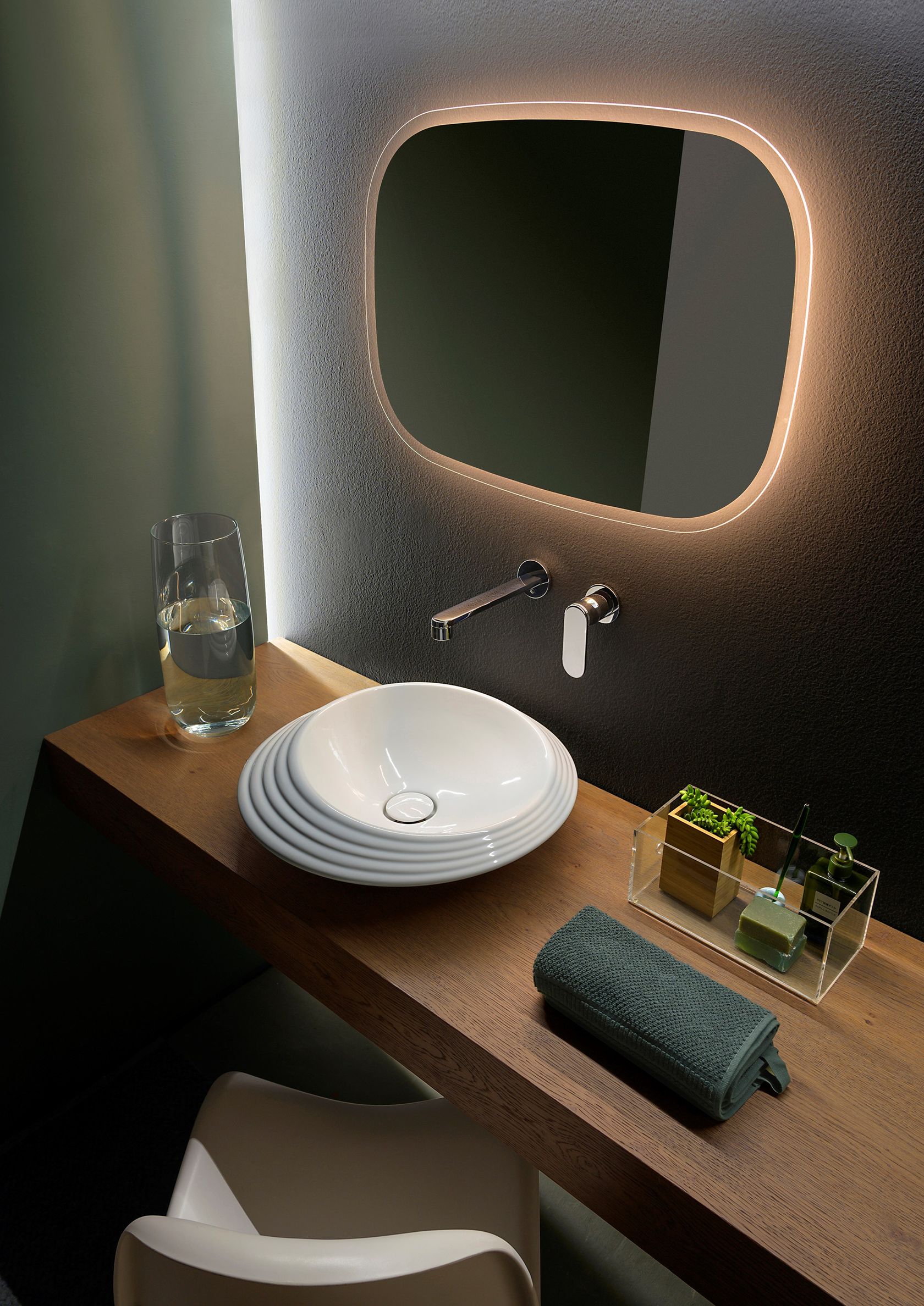 SPIRE+ Washbasin By Ceramica Flaminia | design Elena Salmistraro