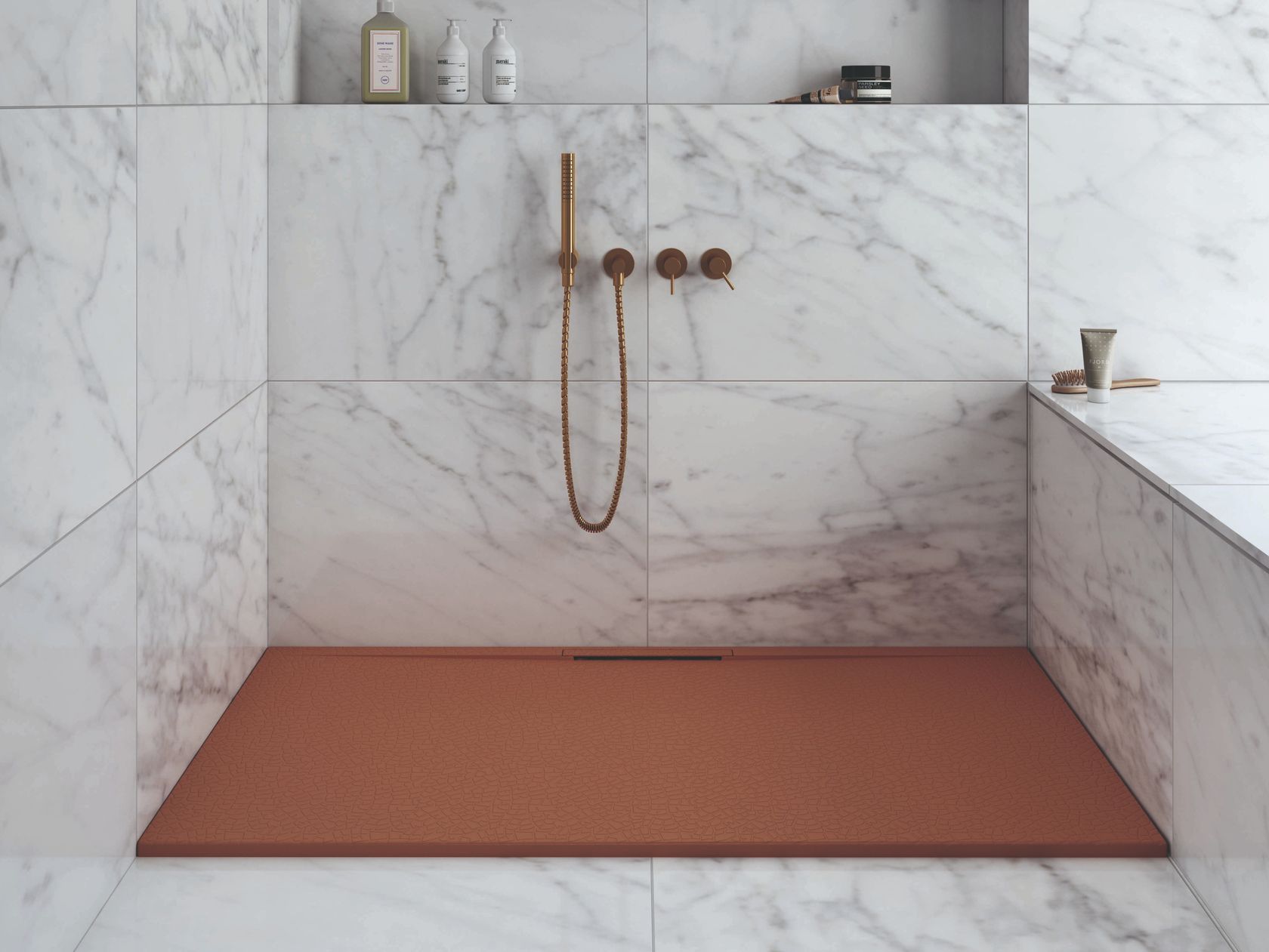 Rectangular Silexpol® shower tray SPRING By Fiora design Simone Polga
