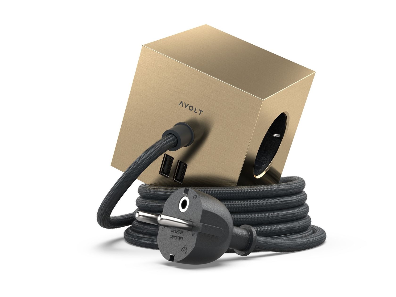 SQUARE 1 | Metal electrical socket Metal multi socket power strip - 1,8 ...