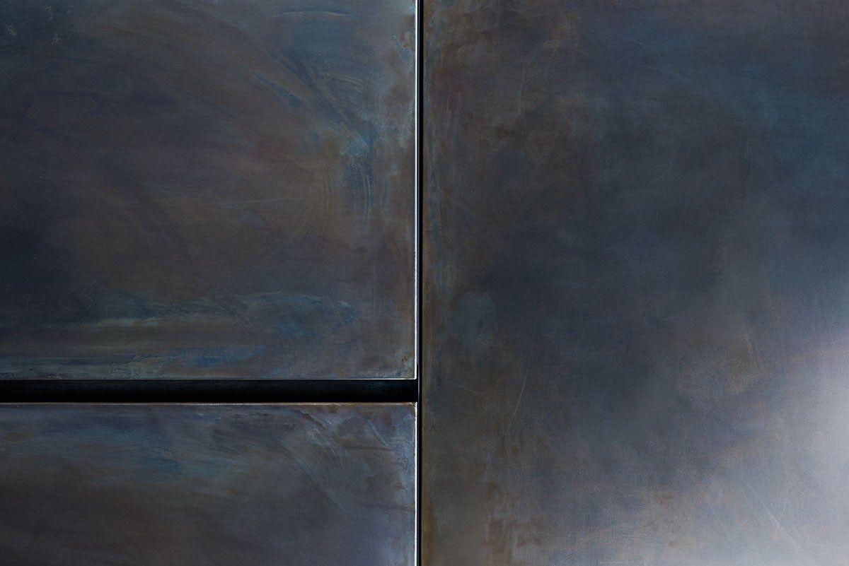 Cucina in acciaio inox con isola SQUARE BRUNITO NERO By Xera by Arex
