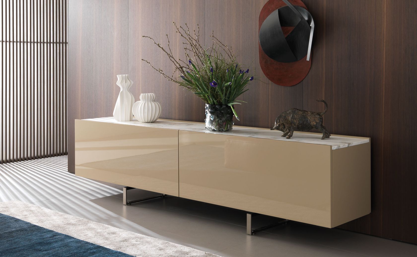 SQUARE | Sideboard with sliding doors By MisuraEmme design Mauro Lipparini