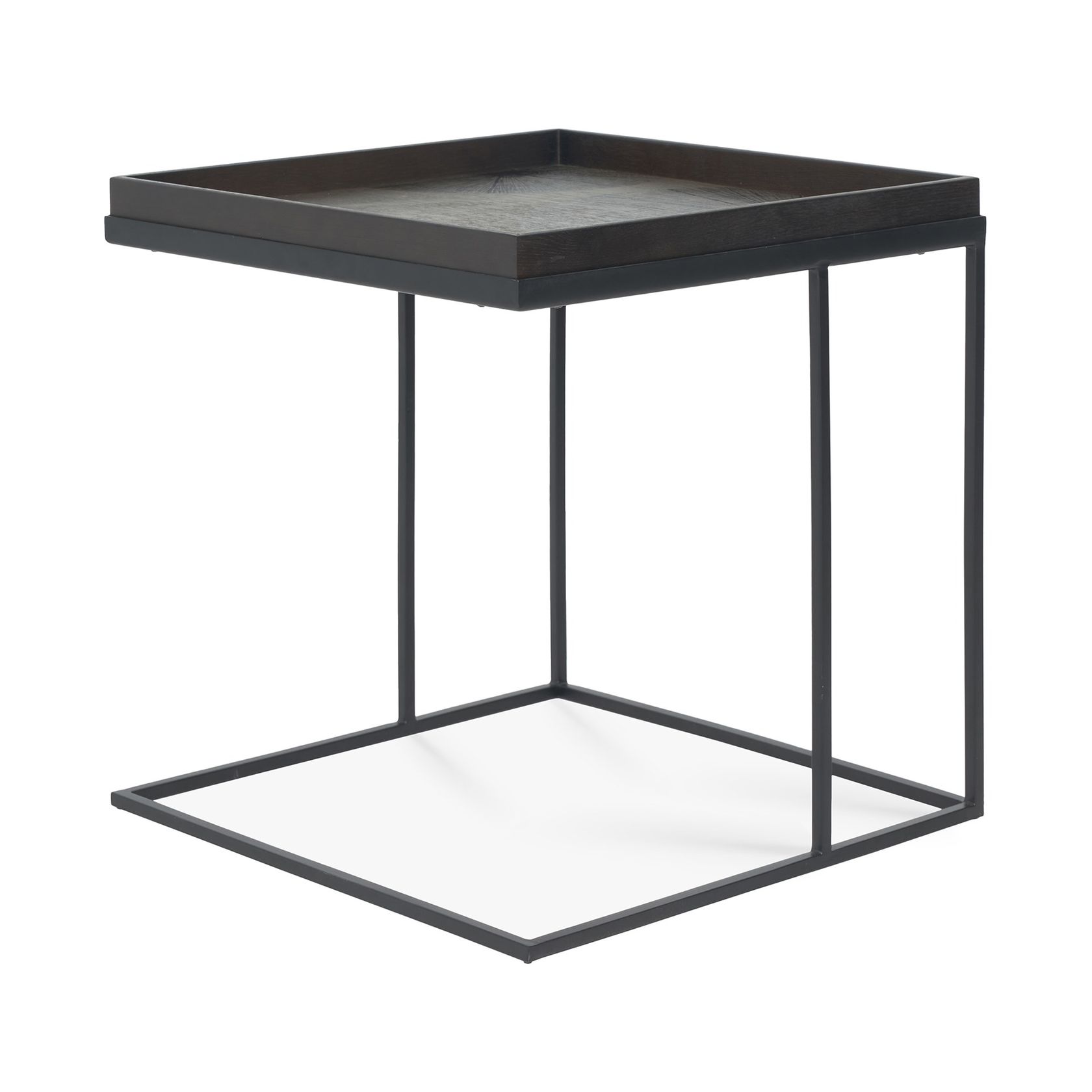 Wooden and metal high side table SQUARE TRAY SIDE TABLE By Ethnicraft