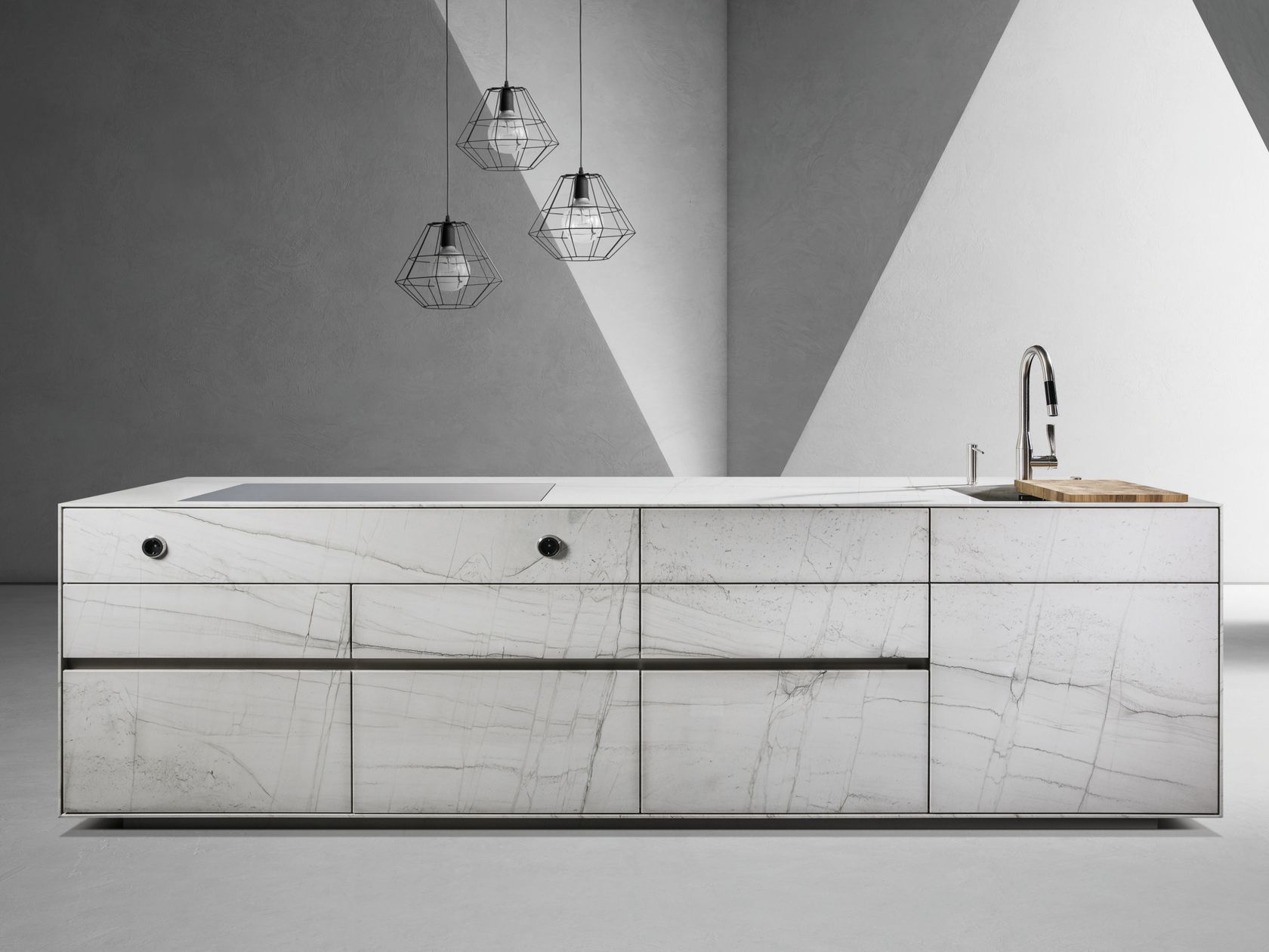 ST-ONE Natural stone kitchen island By STRASSER