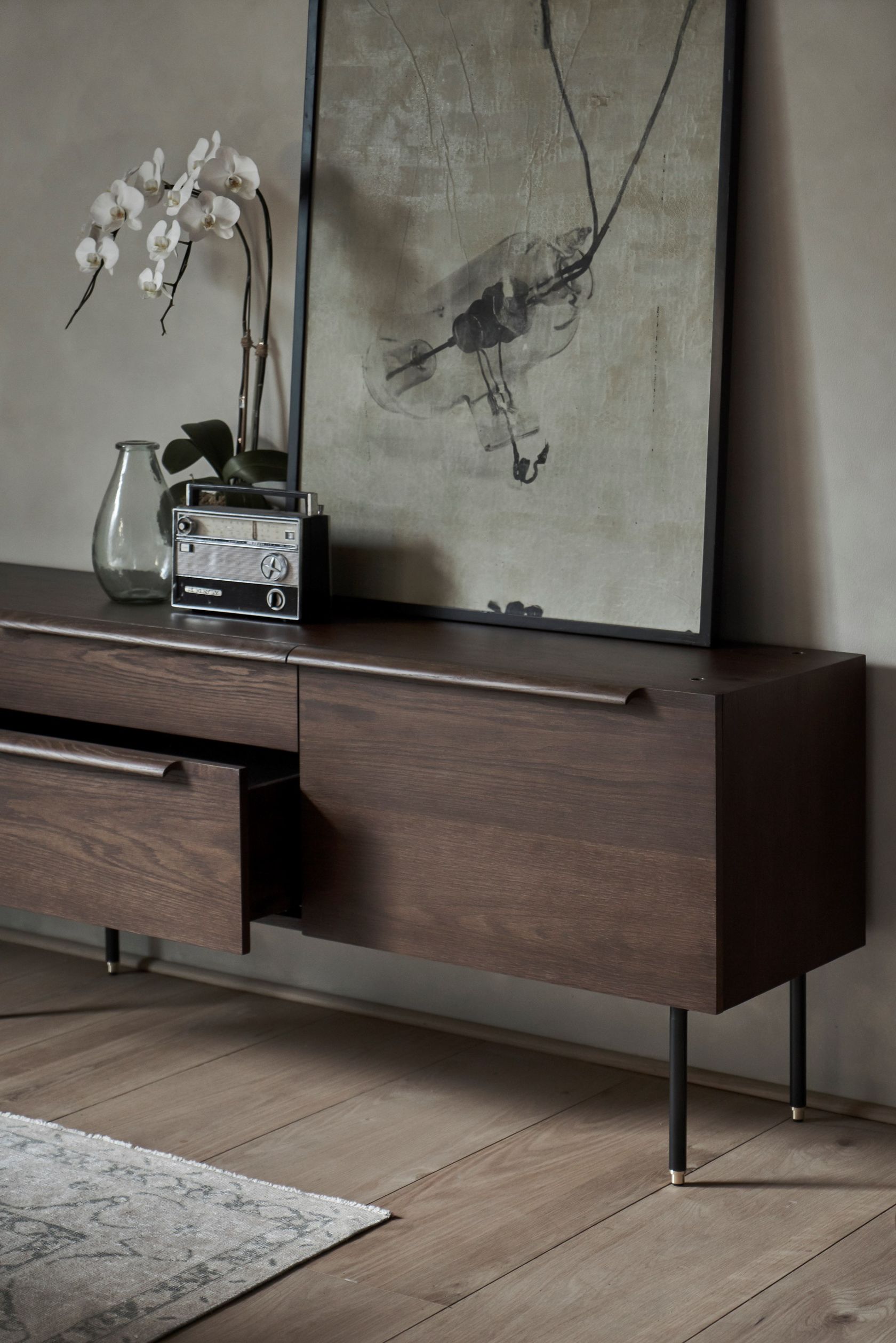 STACKING HIGH Steel and wood sideboard with drawers By District Eight
