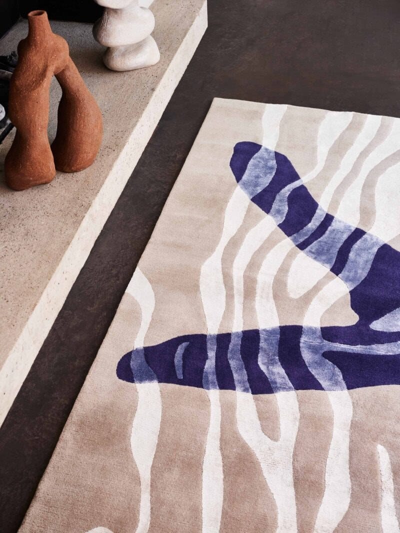 Hand knotted rug in wool and silk STARFISH All at sea Collection By ...