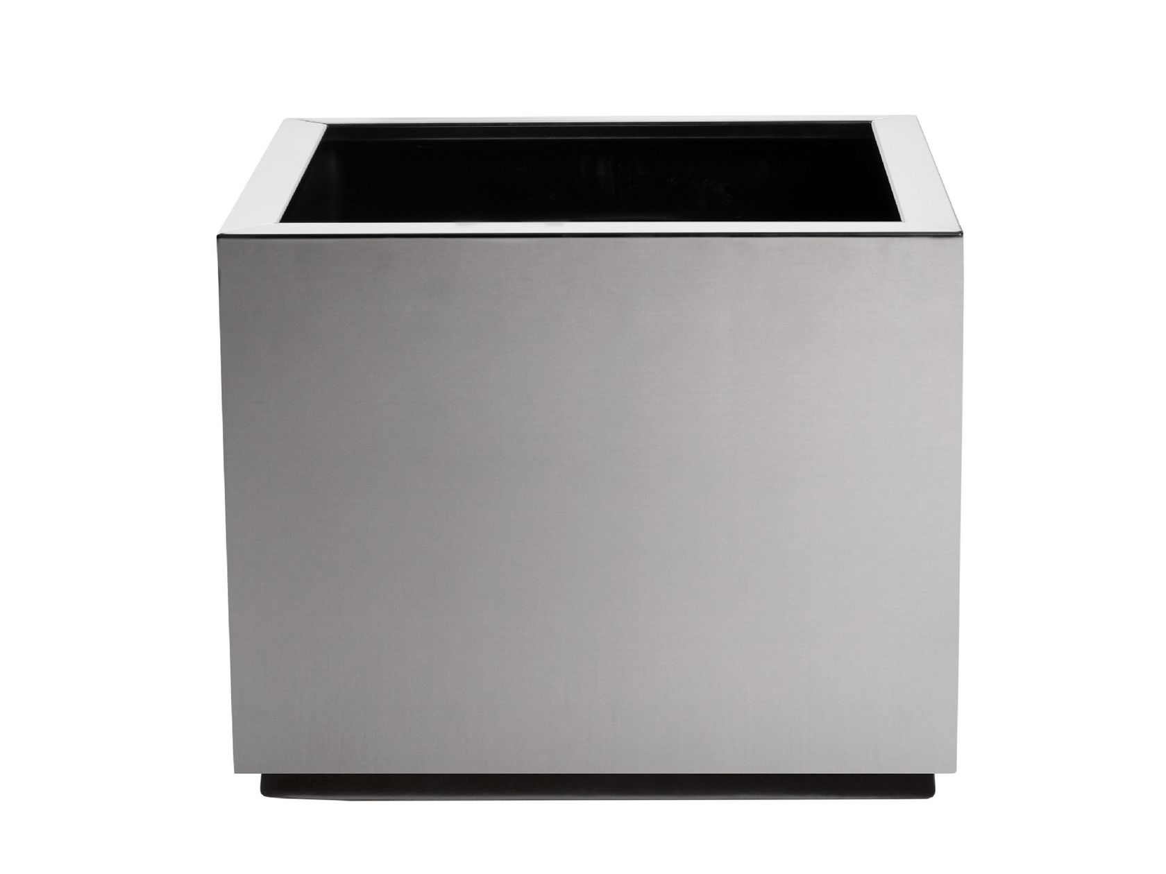 STEEL | Square plant pot Low square stainless steel plant pot with ...