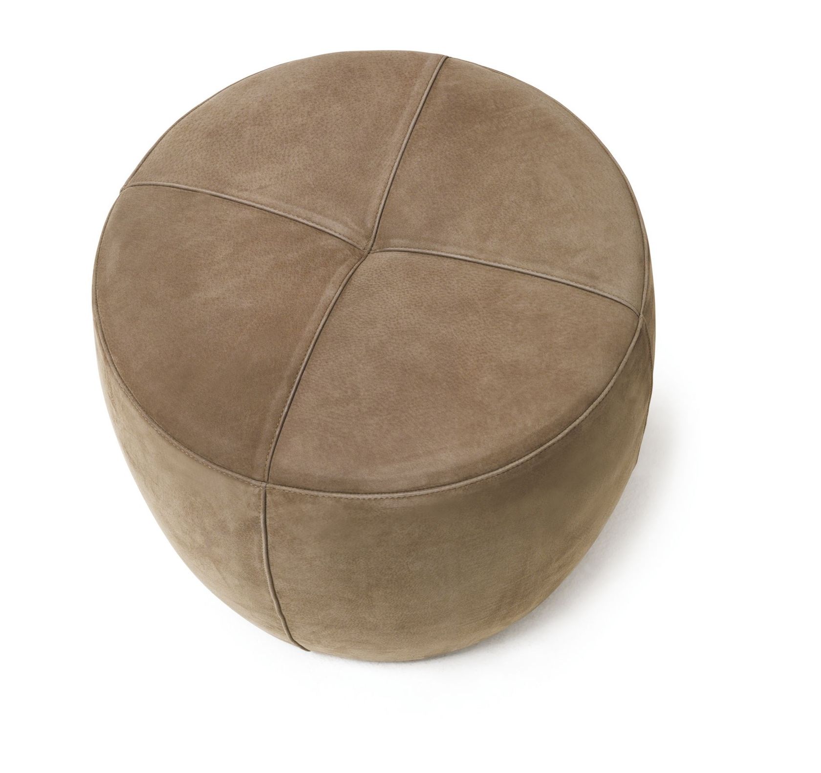 STONE Round leather pouf By MisuraEmme