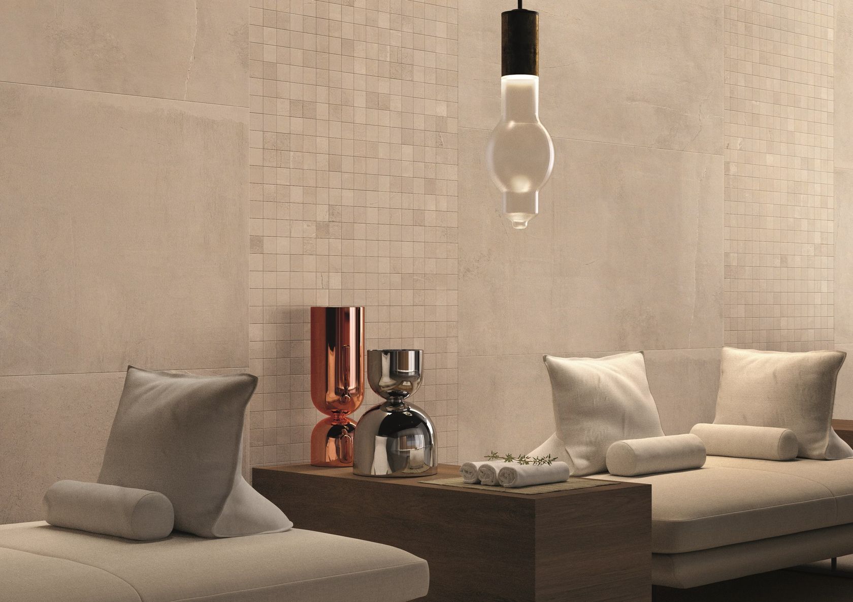 Revêtement de sol/mur en grès cérame effet pierre STONEONE IVORY ...