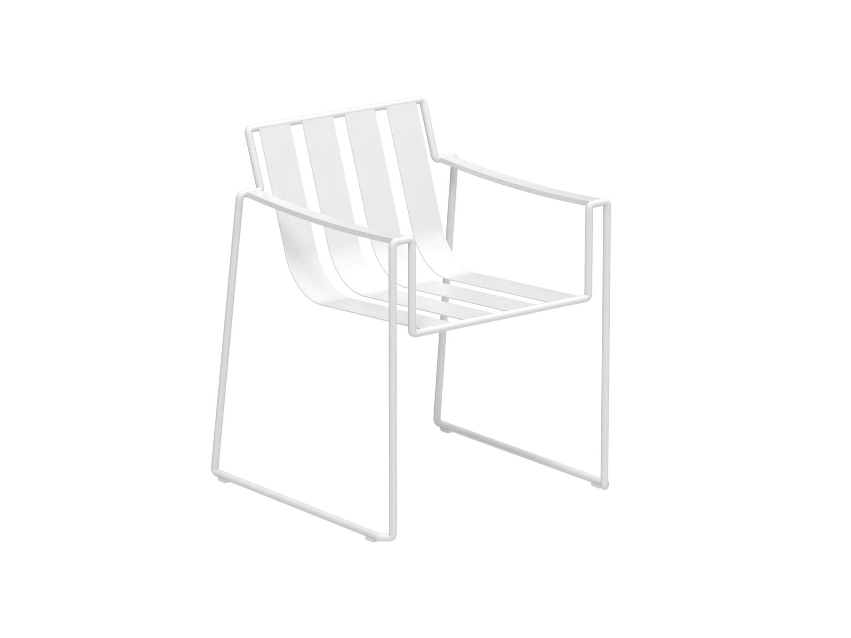 STRAPPY Sled base fabric garden chair with armrests By Royal Botania